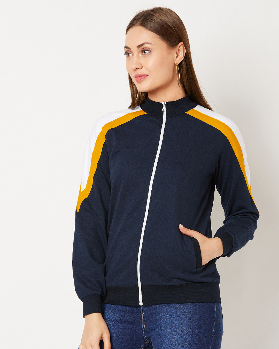 Buy Women's Blue Cotton Blend Jacket Online in India at Bewakoof