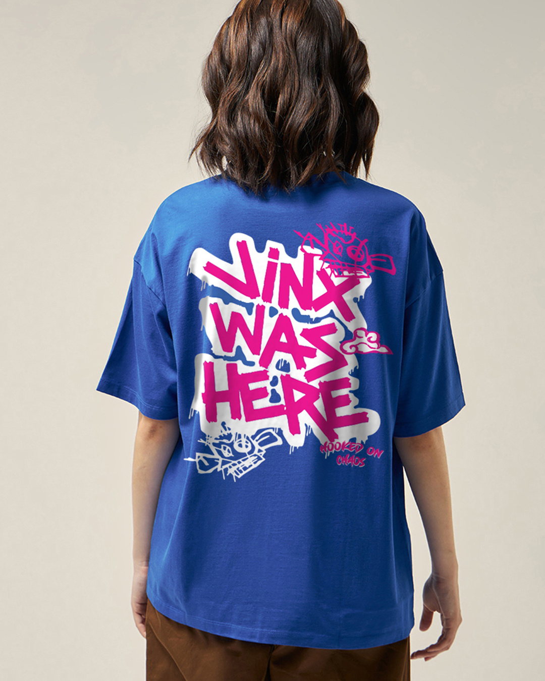 Buy Women's Blue Fish Bones Graphic Printed Oversized T-shirt Online at ...