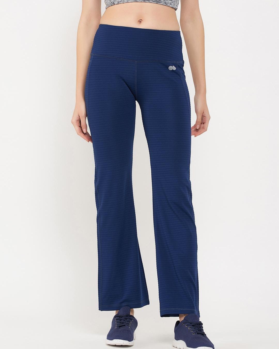 Buy Women's Blue Flared Activewear Casual Pants Online at Bewakoof