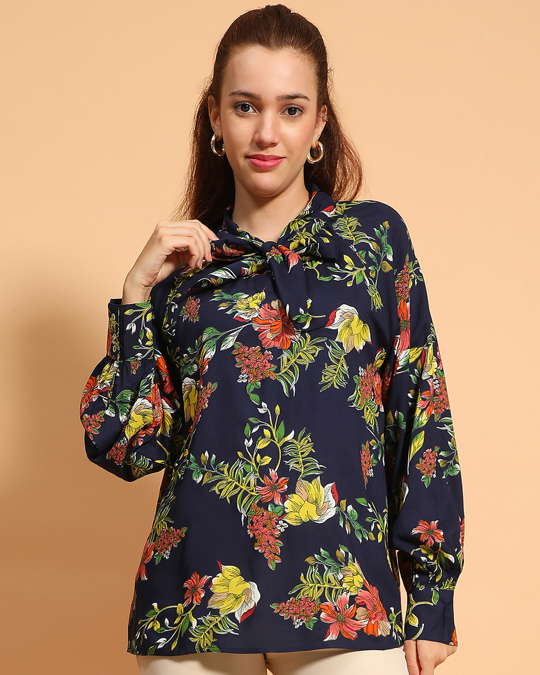 Buy Women's Blue Floral Printed Top Online at Bewakoof