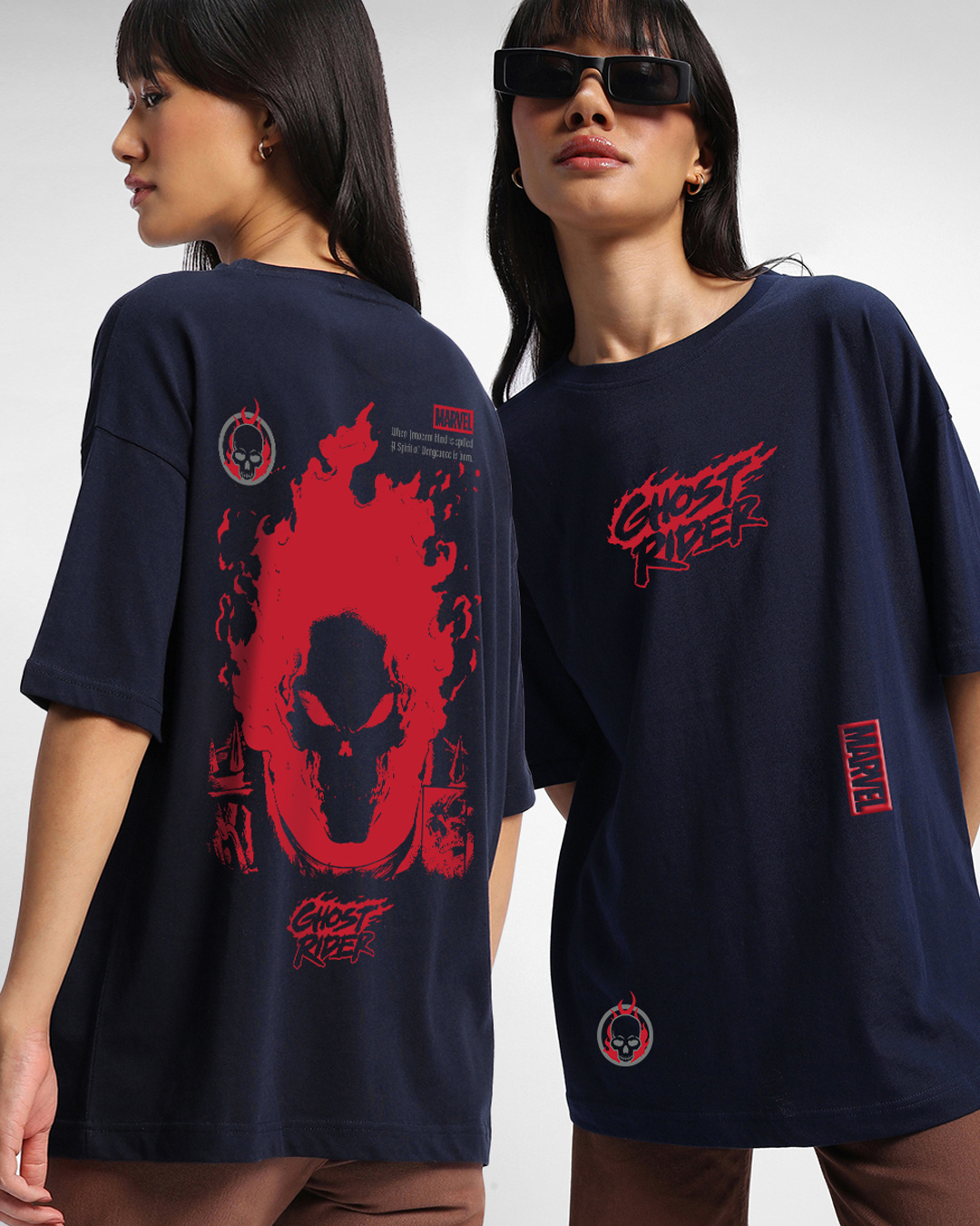 Buy Women's Blue Ghost Rider Spirit of Vengeance Graphic Printed ...