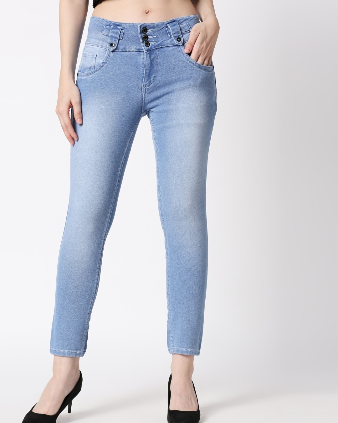 Buy Women's Blue High Rise Slim Fit Jeans Online at Bewakoof
