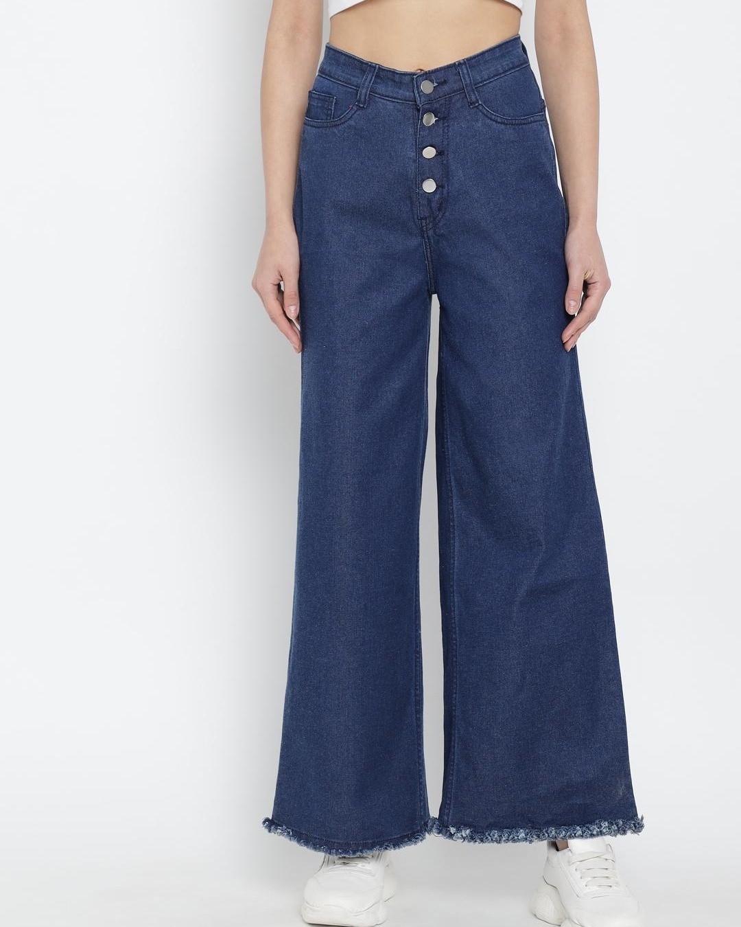 Buy Women's Blue High Rise Straight Fit Jeans Online at Bewakoof