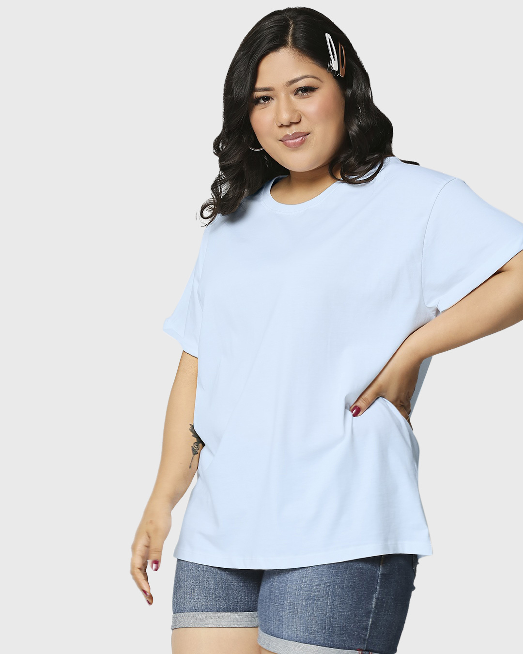 Buy Women's Blue Ice Water Plus Size Boyfriend T-shirt Online at Bewakoof