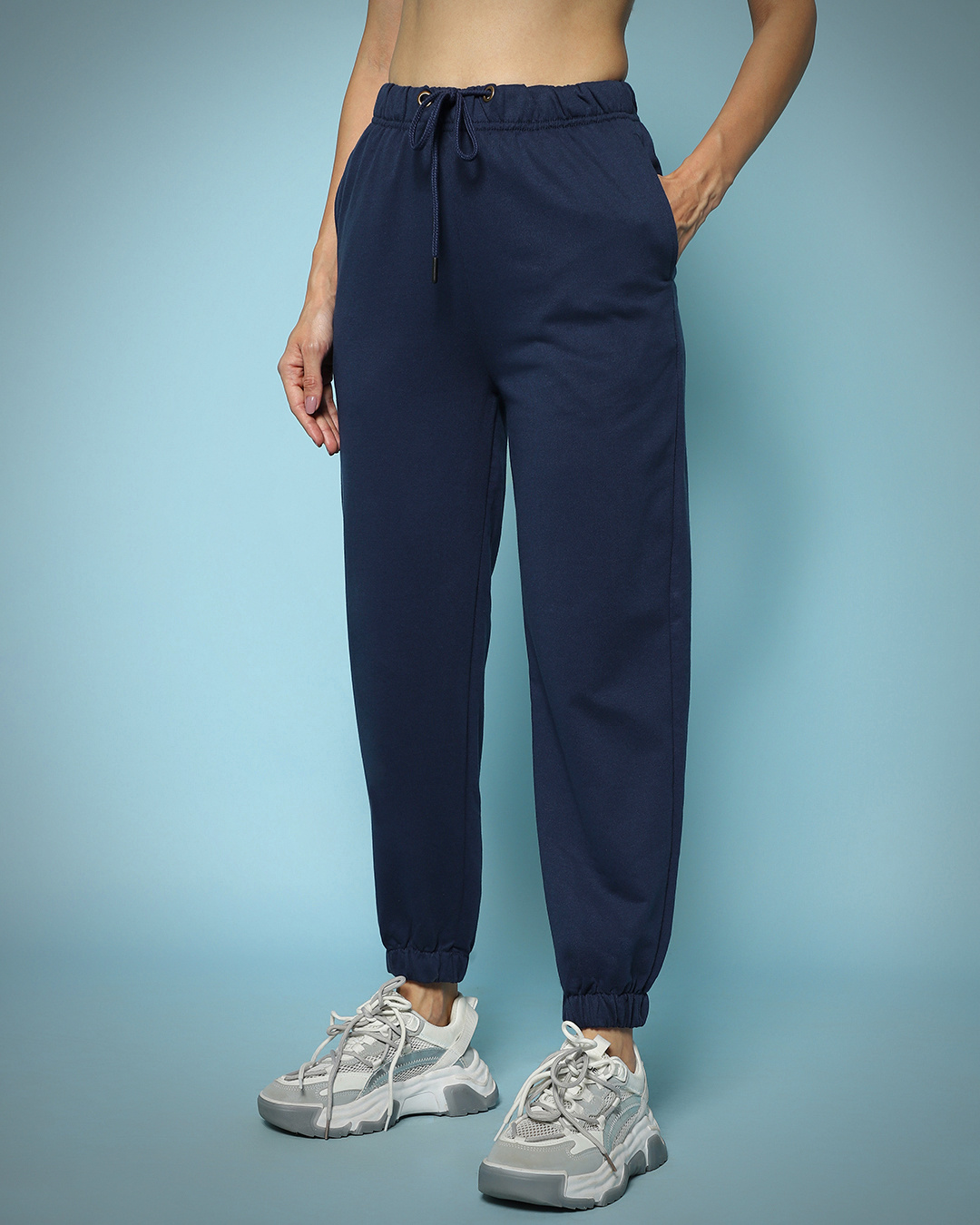 Buy Women's Blue Joggers Online at Bewakoof