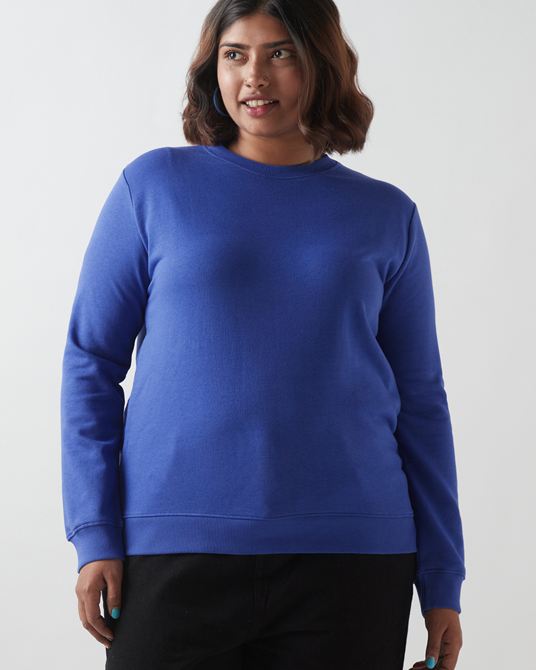 Buy Women's Blue Lolite Plus Size Sweatshirt Online at Bewakoof