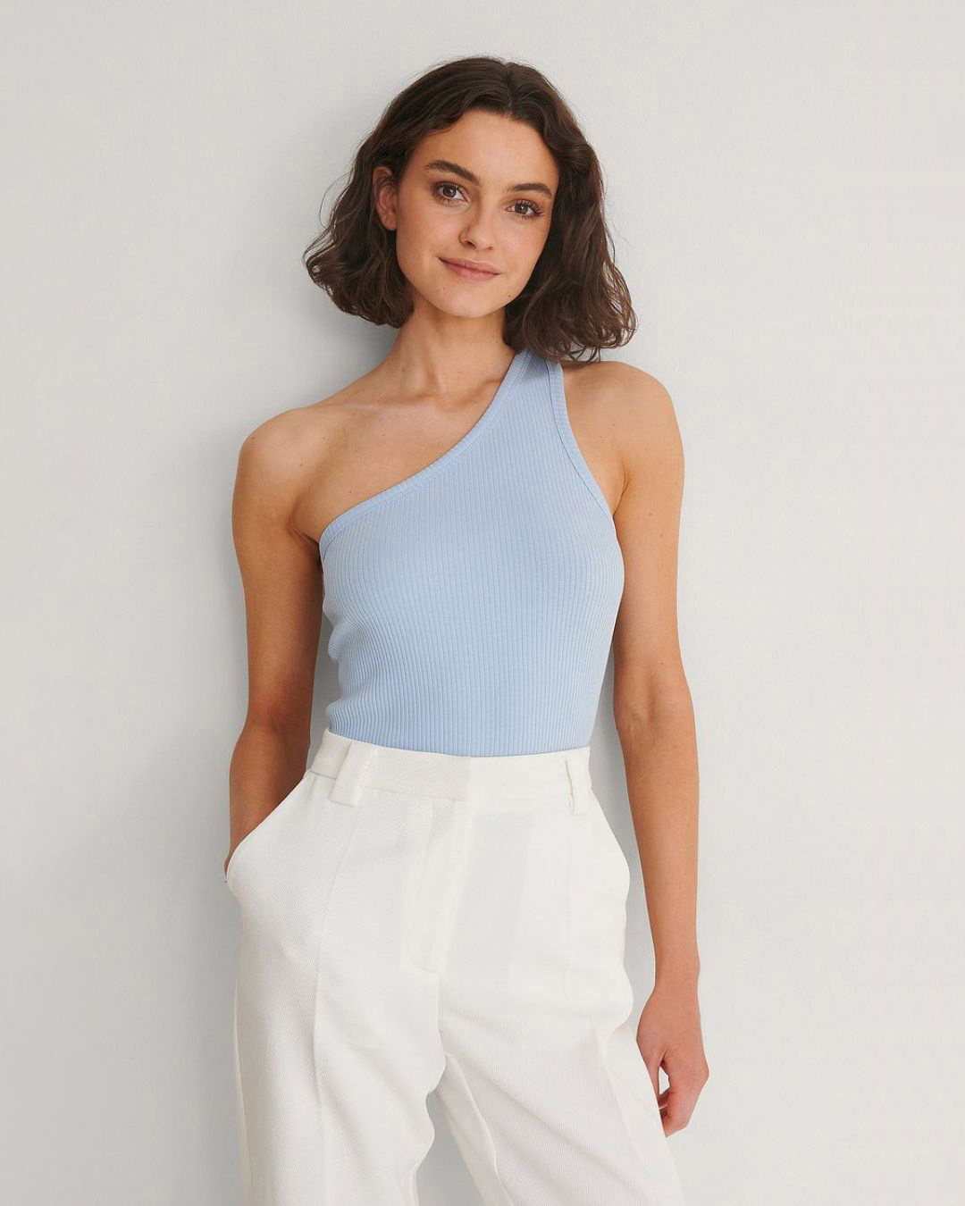 Buy Women's Blue One shoulder Top Online at Bewakoof