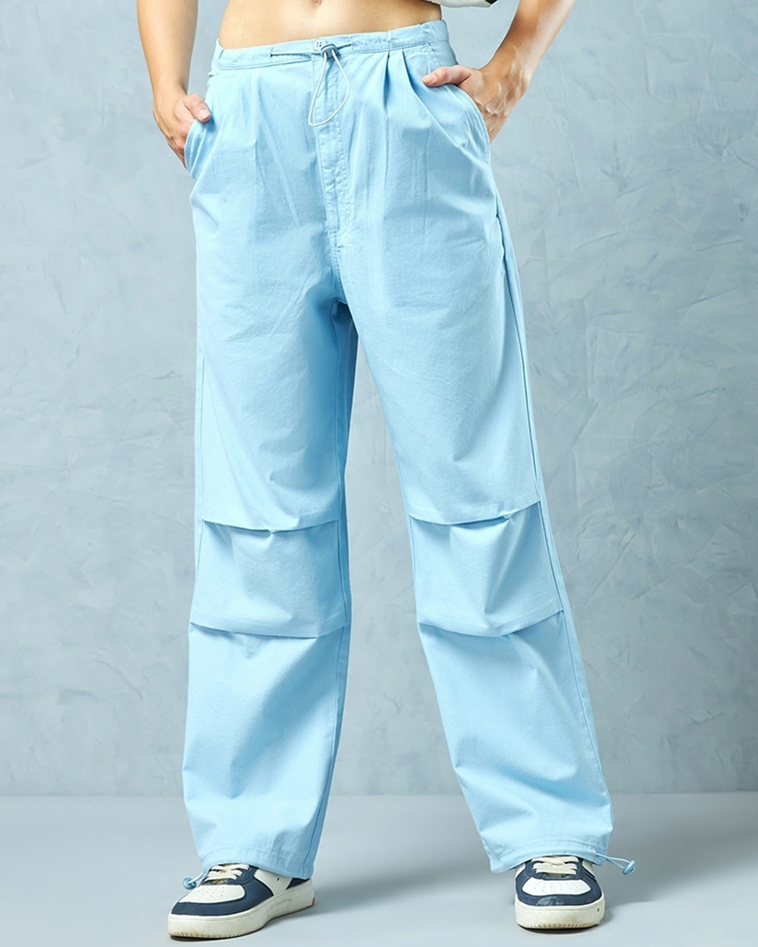 Buy Women's Blue Baggy Oversized Parachute Pants Online at Bewakoof