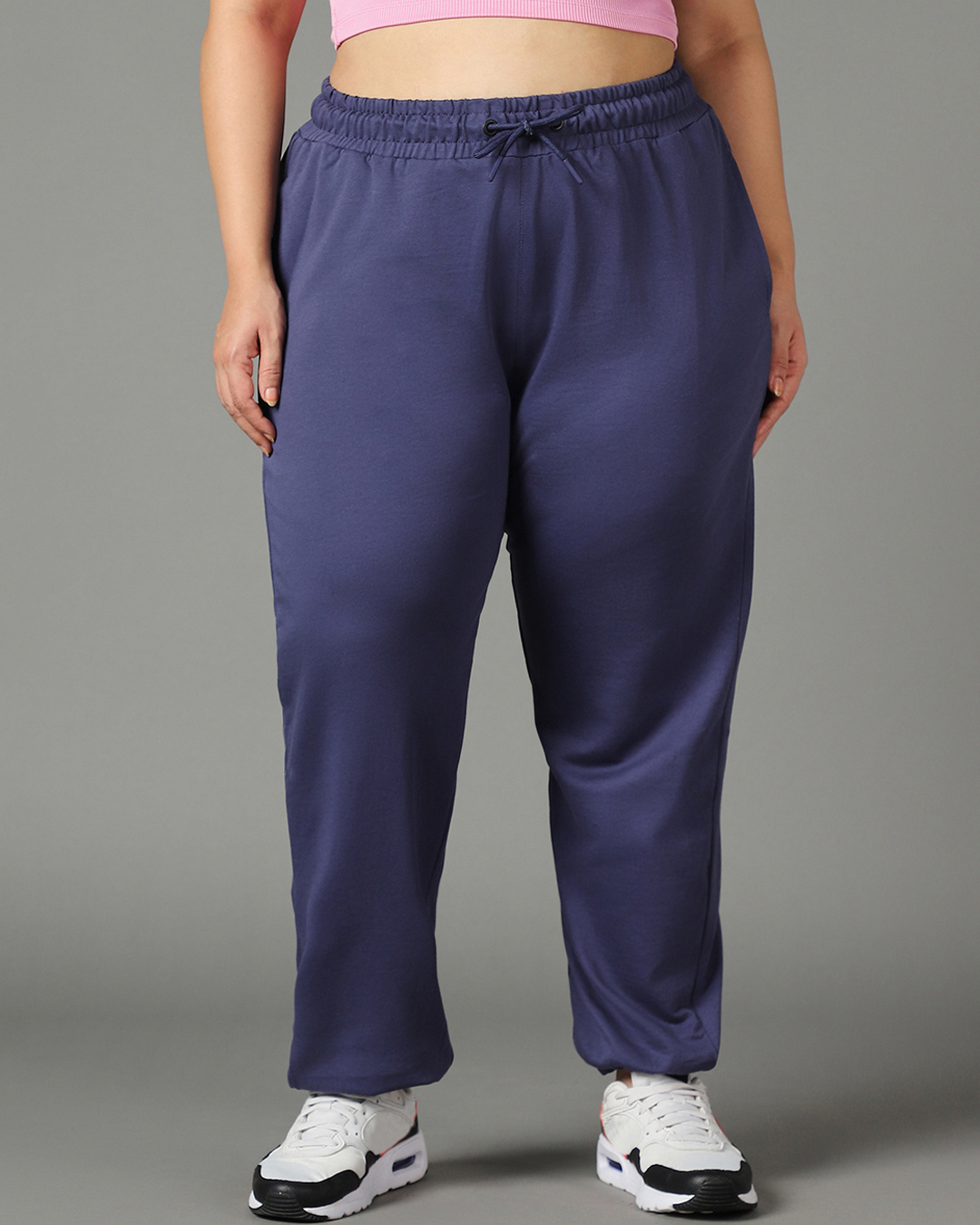 Buy Women's Skipper Blue Oversized Plus Size Joggers Online at Bewakoof