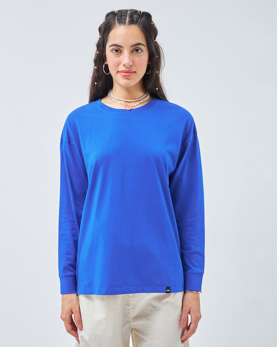 Buy Women's Blue Oversized T-shirt Online at Bewakoof
