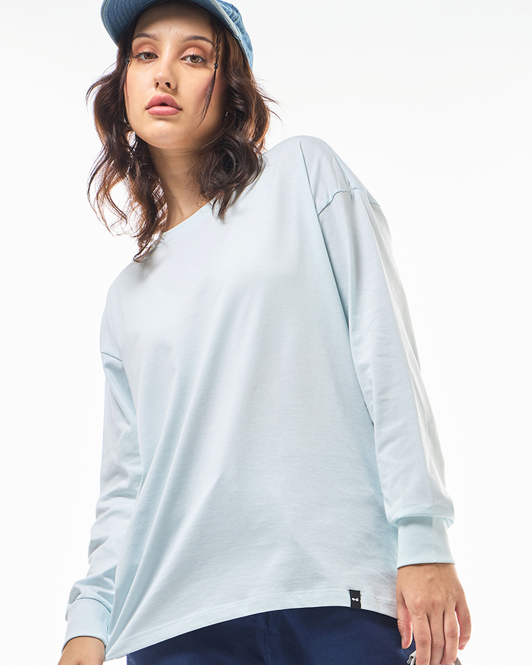 Buy Women's Blue Oversized T-shirt Online at Bewakoof