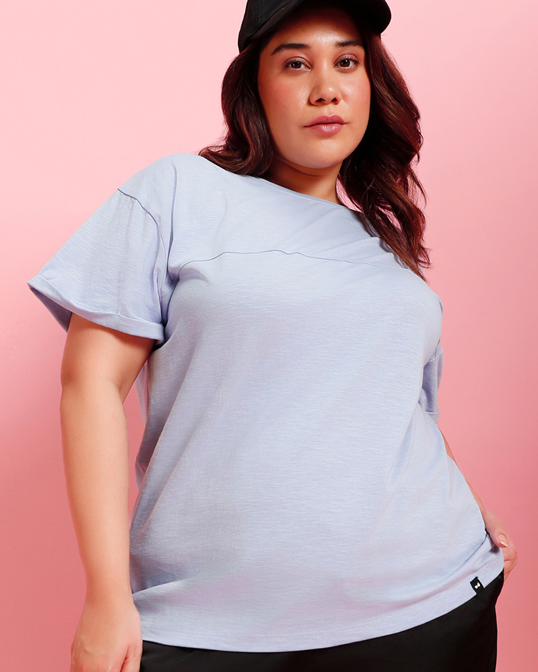 Buy Women's Blue Plus Size Boyfriend T-shirt Online at Bewakoof