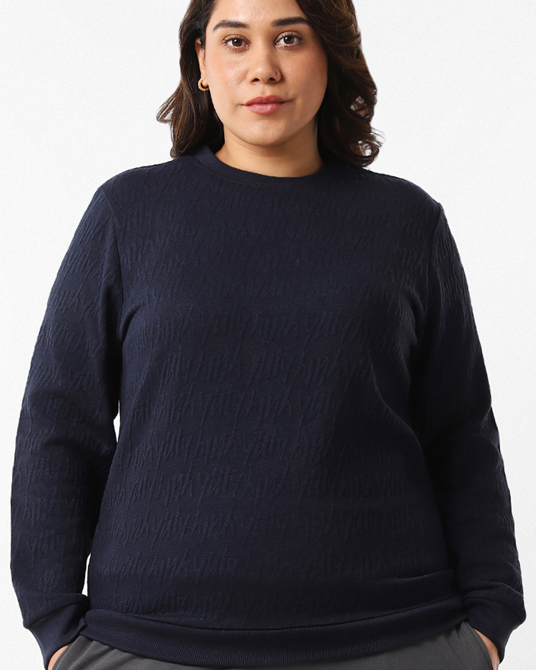 Buy Women's Blue Plus Size Sweatshirt Online at Bewakoof