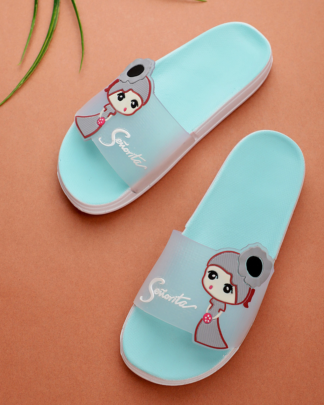 Buy Women's Blue Printed Sliders Online in India at Bewakoof