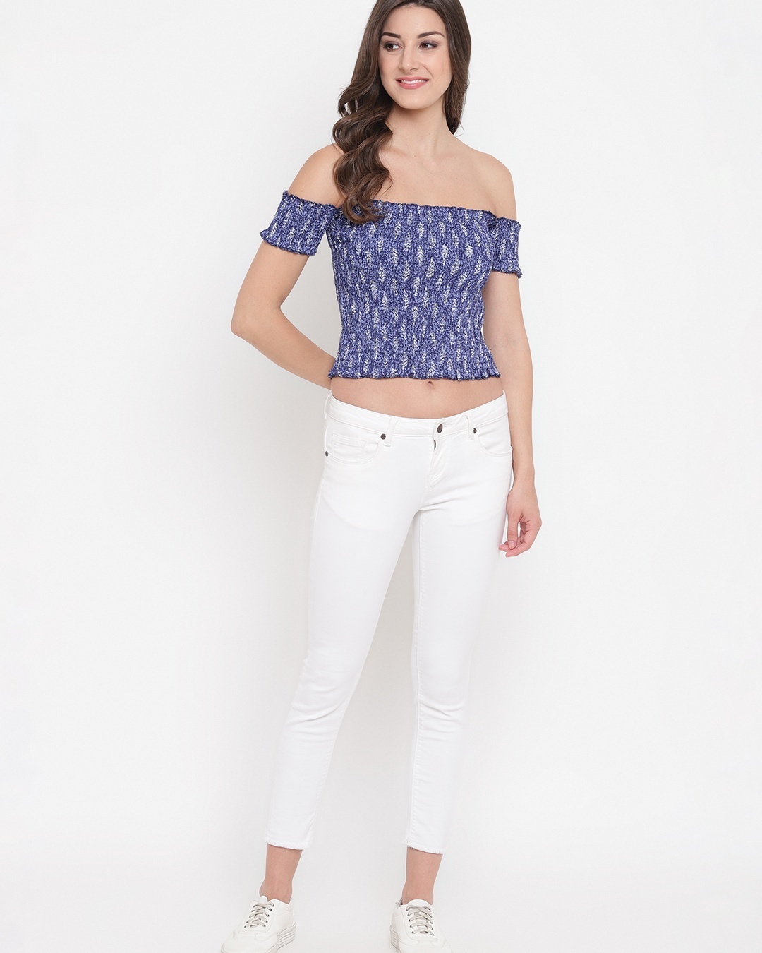 Buy Women's Blue Printed Top Online at Bewakoof