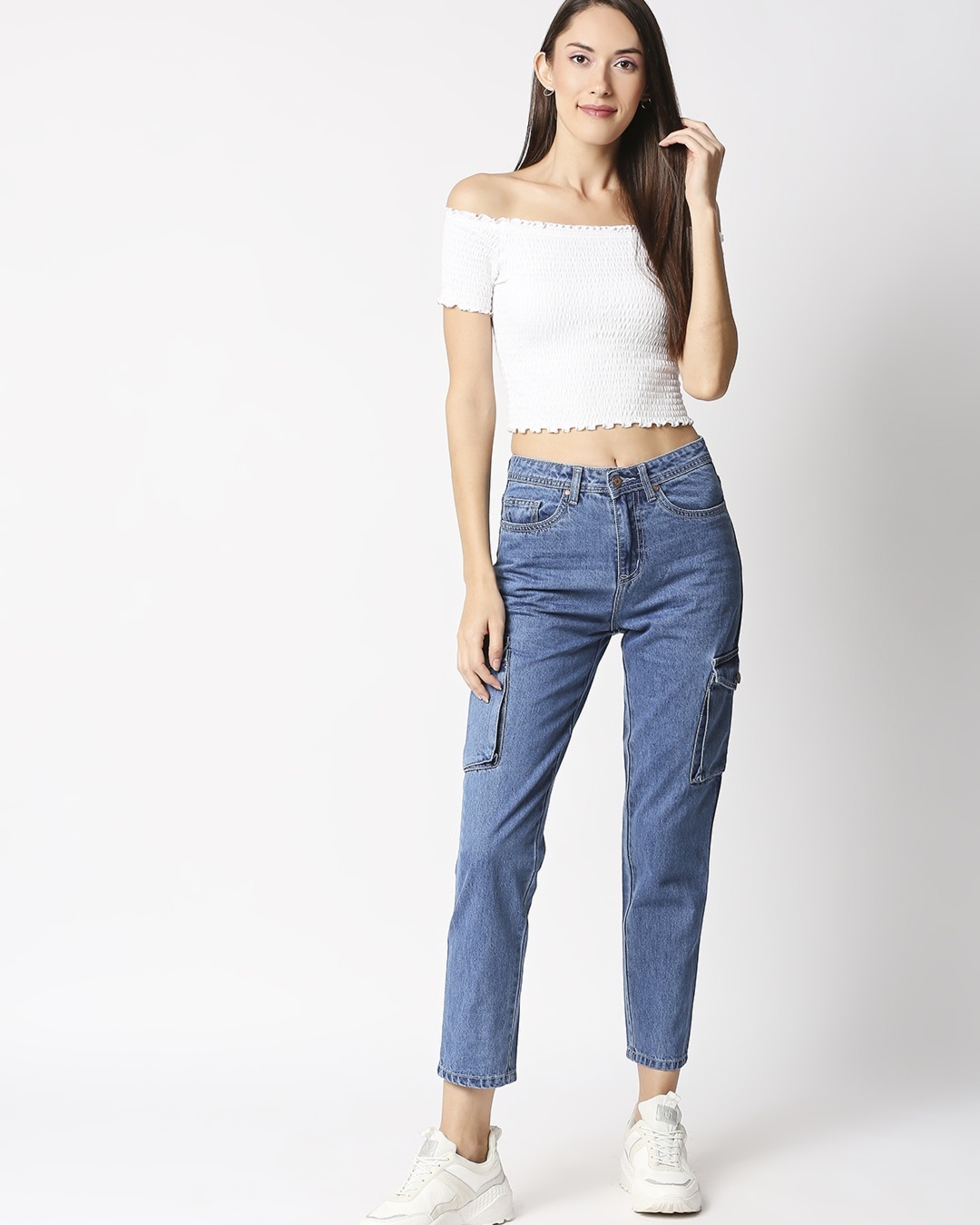 Buy Women's Blue Relaxed Fit High Rise Jeans Online at Bewakoof