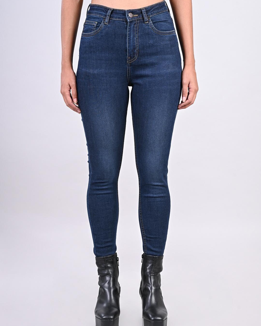 Buy Women's Blue Skinny fit Jeans Online at Bewakoof