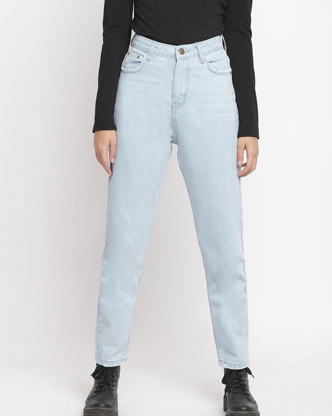 Buy Women's Blue Boyfriend Fit Jeans Online at Bewakoof