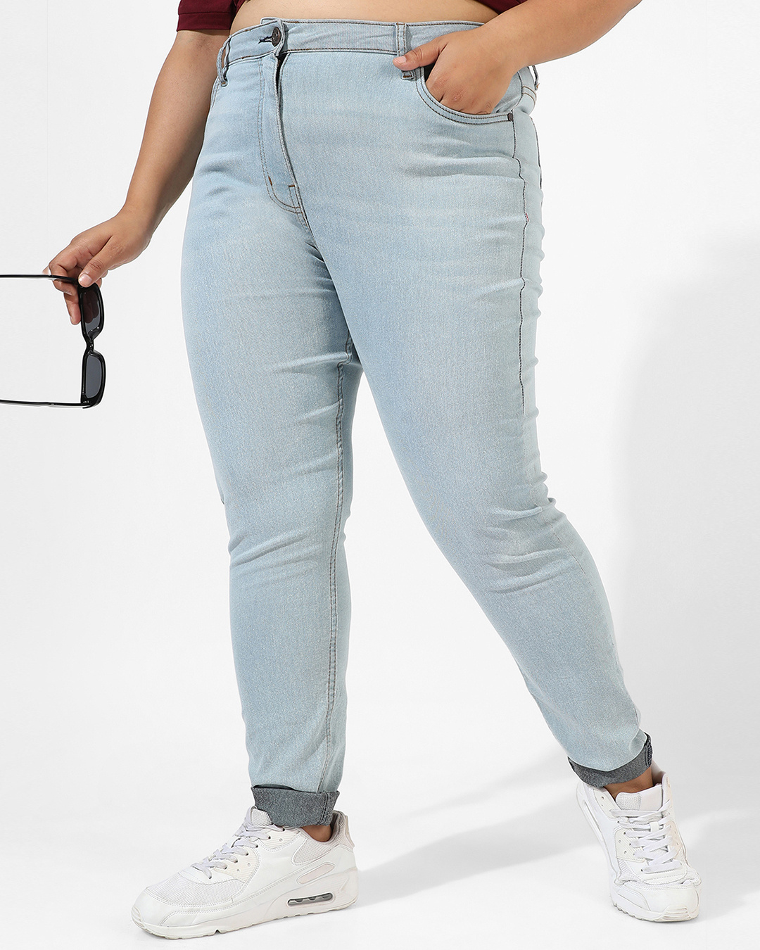 Buy Women's Blue Slim Fit Plus Size Jeans Online at Bewakoof