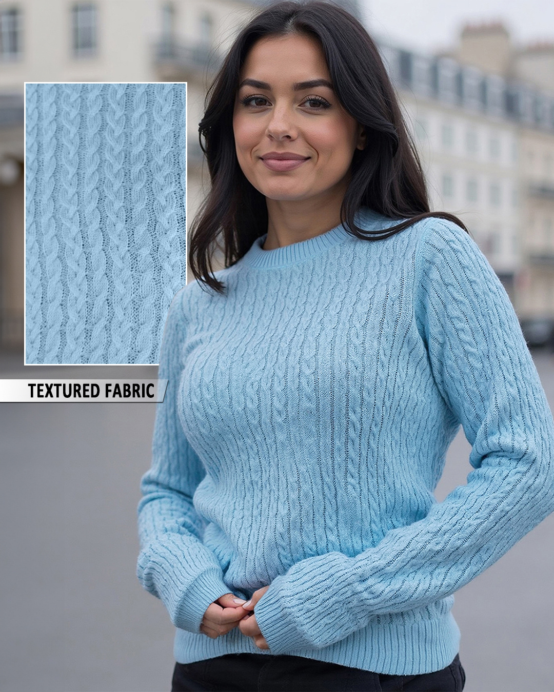 Buy Women's Blue Slim Fit Sweater Online at Bewakoof