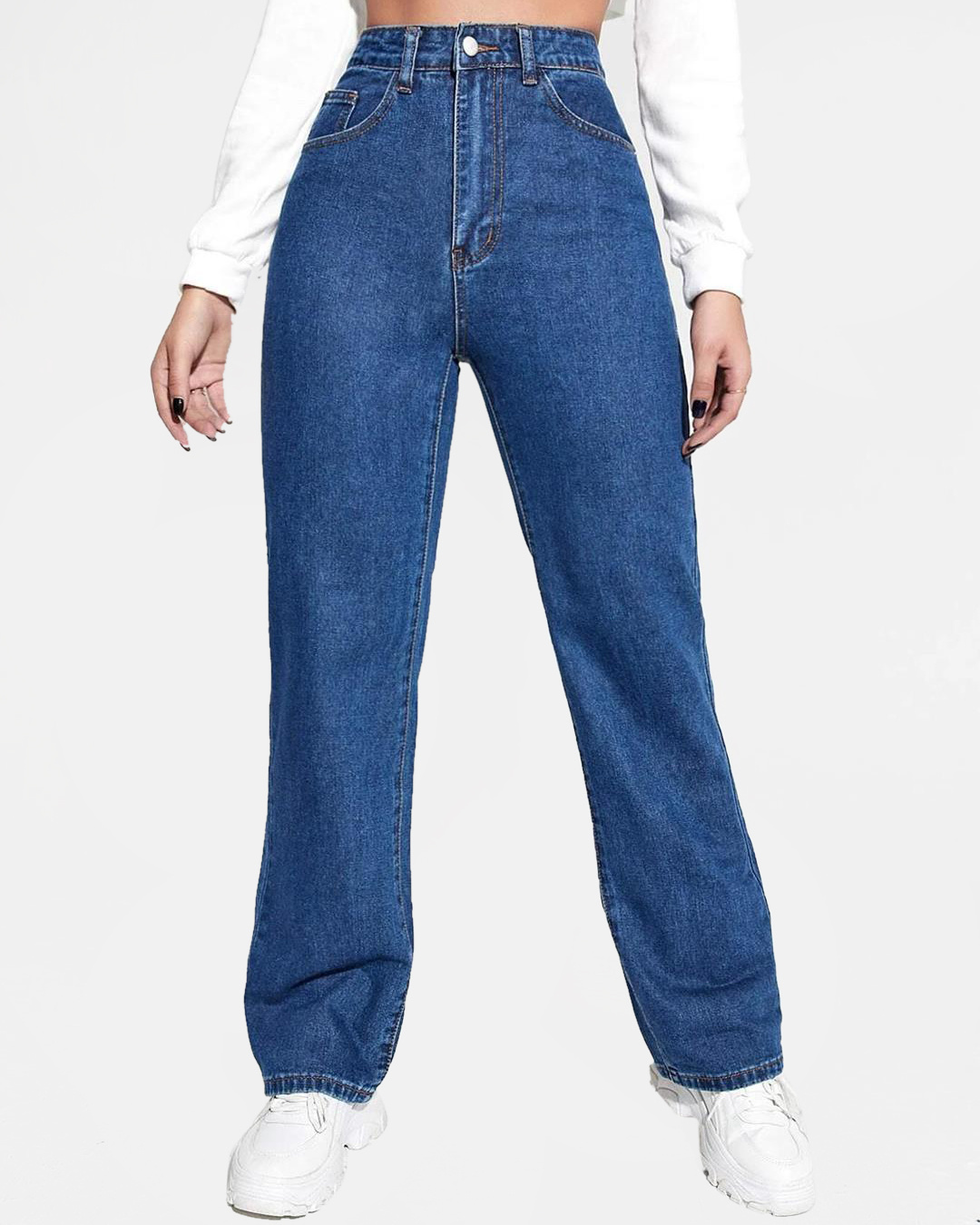 Buy Women's Blue Straight Fit Jeans Online at Bewakoof