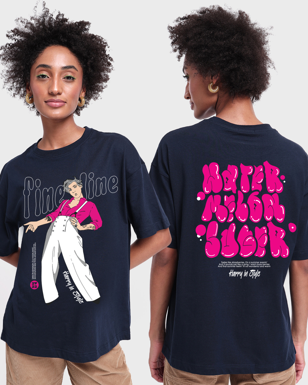 Buy Women's Blue Watermelon Sugar Graphic Printed Oversized T-shirt ...