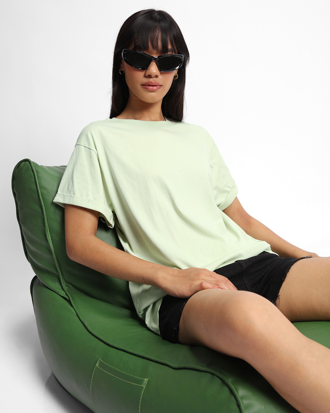 Buy Women's Green Boyfriend T-shirt Online at Bewakoof
