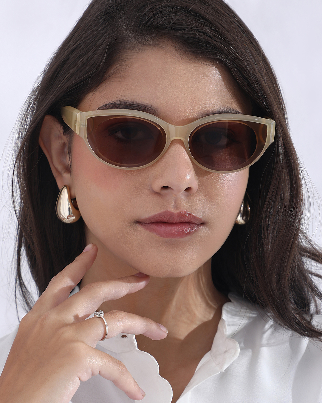 Buy Women's Brown Cateye Polarised Lens Sunglasses Online in India at Bewakoof