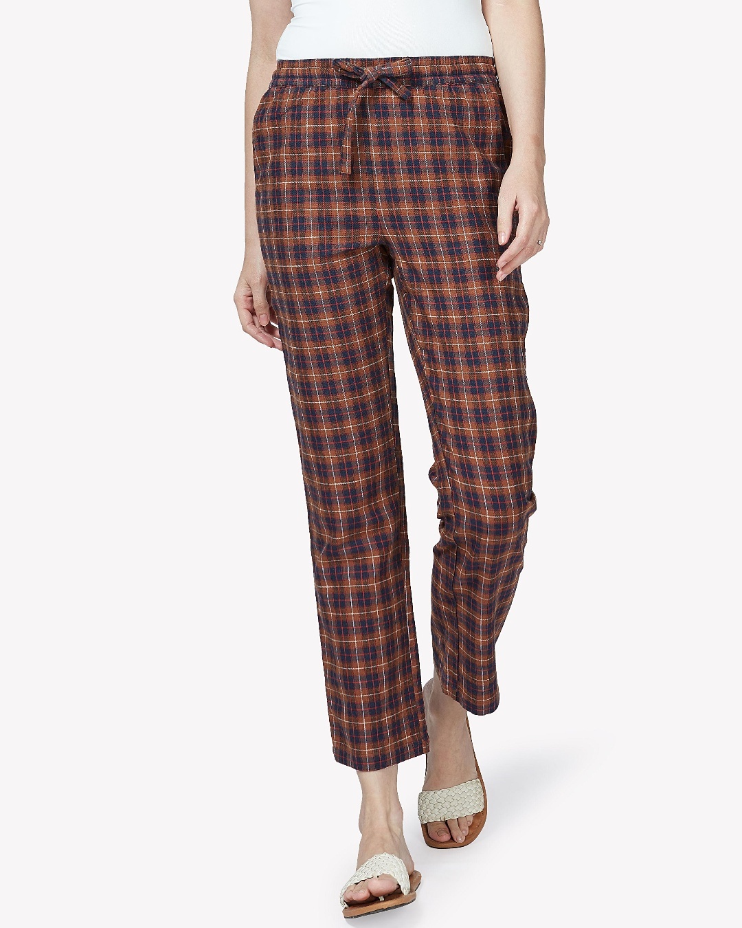 Buy Women's Brown Checked Pyjamas Online in India at Bewakoof