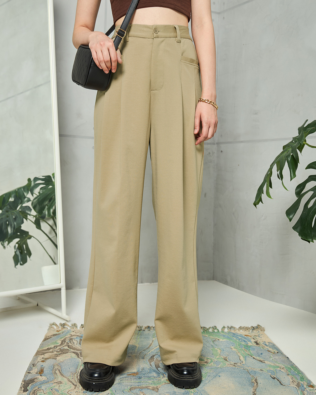 Buy Women's Brown Korean Pants Online at Bewakoof