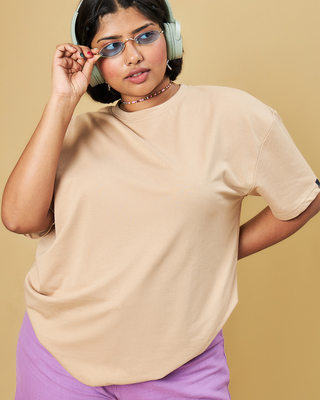 Buy Women's Brown Oversized Plus Size T-shirt Online at Bewakoof