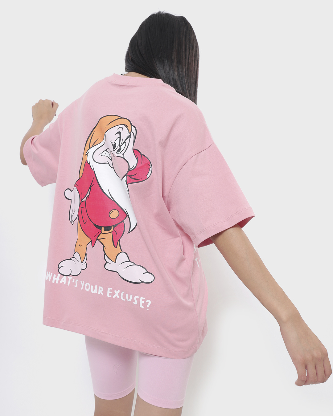 Buy Women's Cheeky Pink Grumpy Tee Typography Oversized T-shirt Online ...