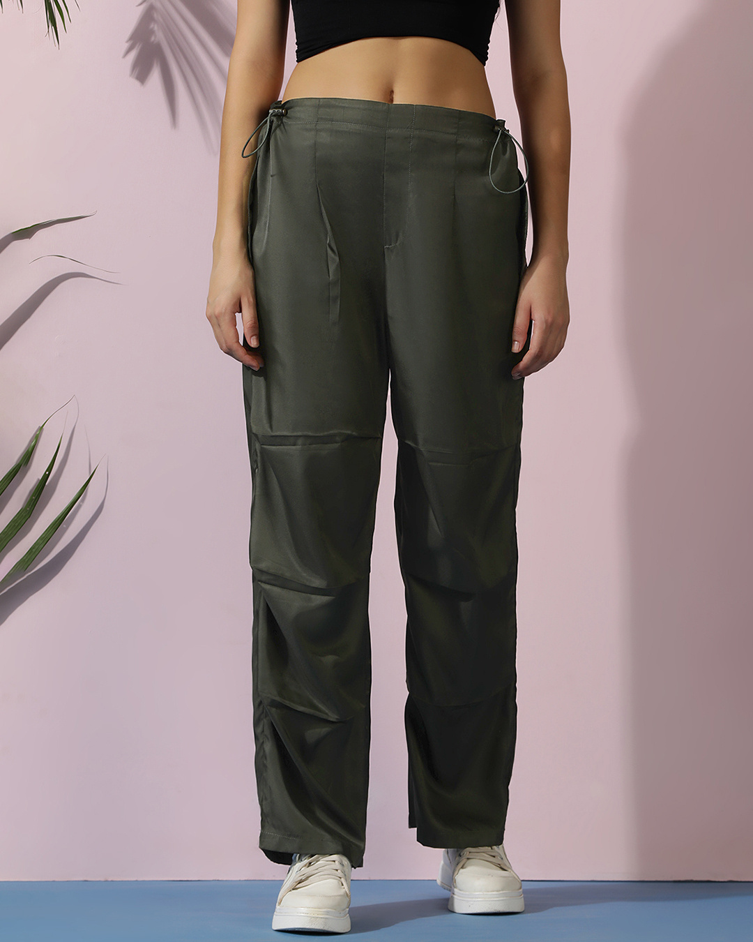 Buy Women's Dark Green Pants Online at Bewakoof