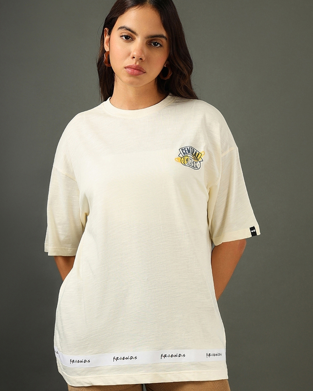 Buy Women's Gardenia Friends tape Graphic Printed Oversized Plus Size T-shirt Online at Bewakoof