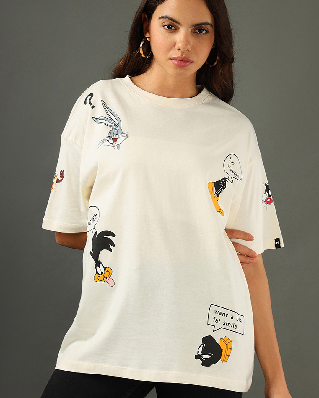 Buy Women's Gardenia Graphic Printed Oversized T-shirt Online at Bewakoof