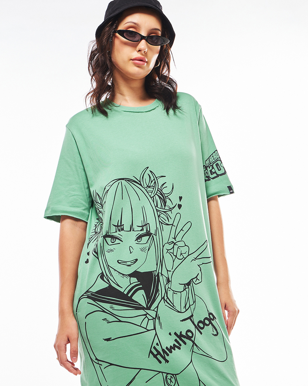 Buy Women's Granite Green Himigo Toga Graphic Printed Oversized T-Shirt ...