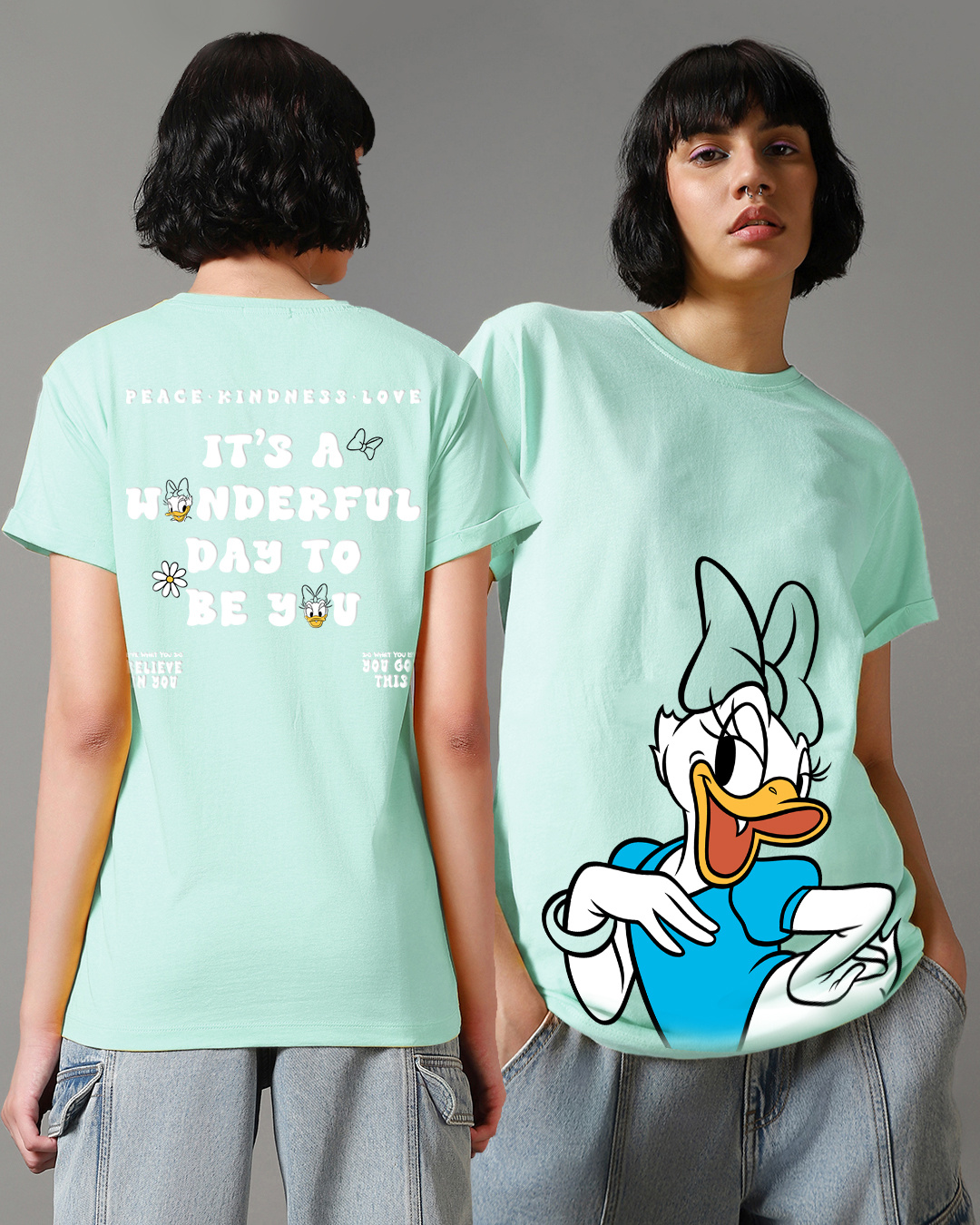 Buy Women's Green Be You Graphic Printed Boyfriend T-shirt Online at ...