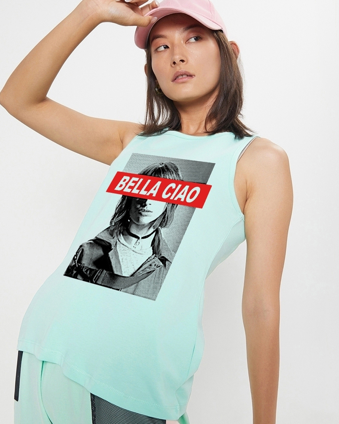 Buy Women's Green Bella Tokyo Graphic Printed Tank Top Online at Bewakoof