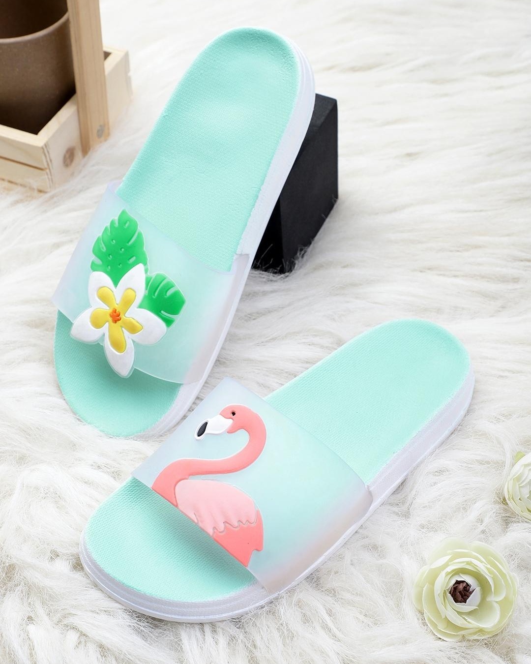 Buy Women's Green Bird Sliders Online in India at Bewakoof