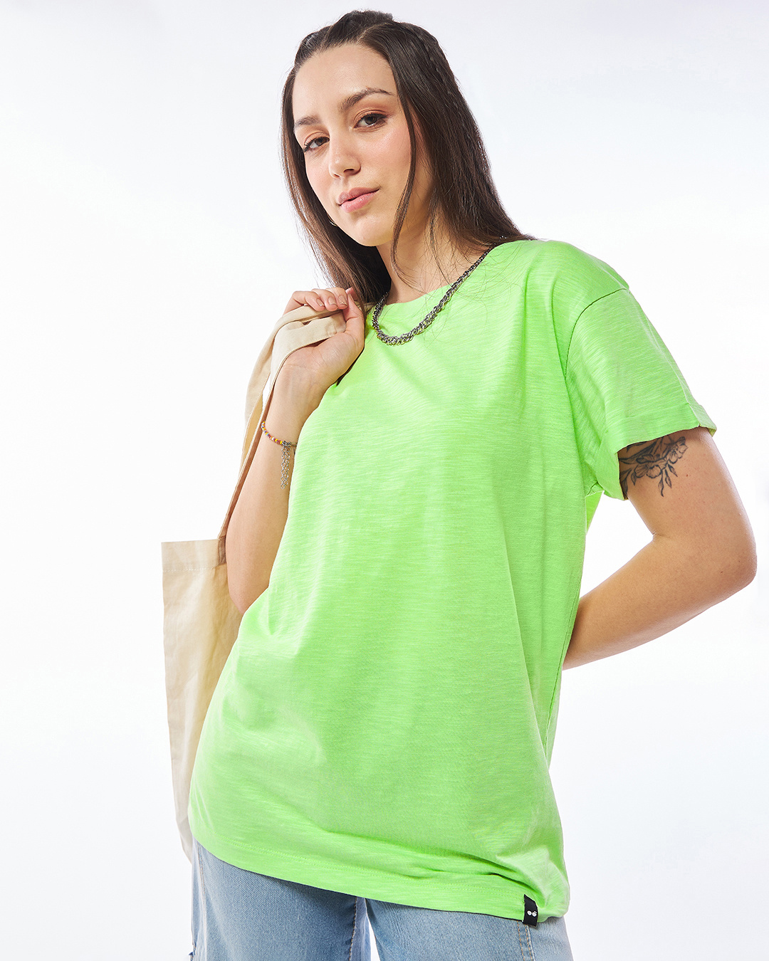 Buy Women's Green Boyfriend T-shirt Online at Bewakoof