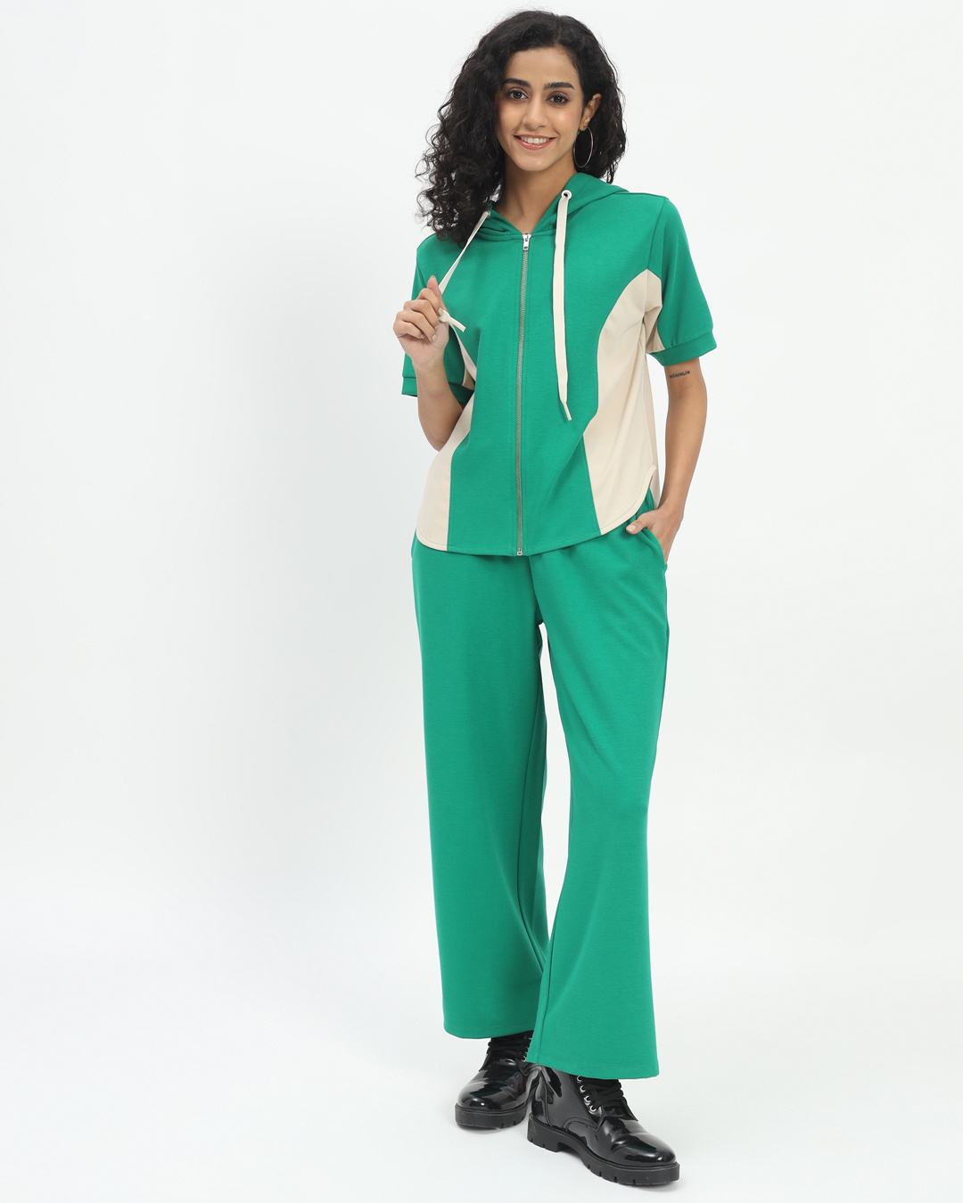 Buy Women's Green Color Block Co-ordinates Online in India at Bewakoof