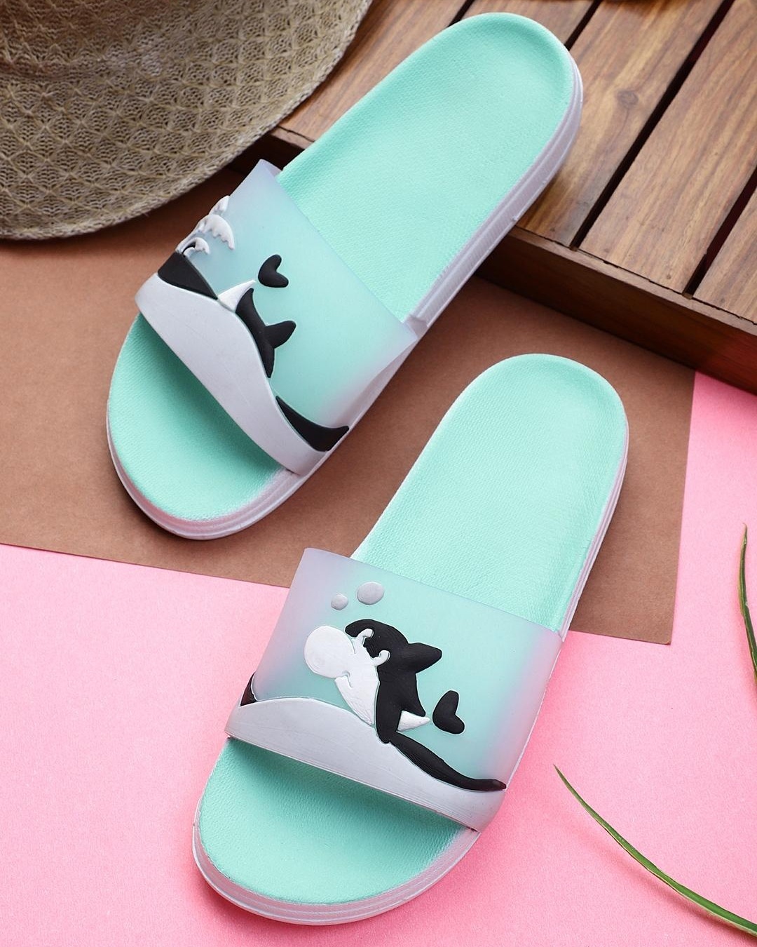 Buy Women's Green Dolphin Sliders Online in India at Bewakoof