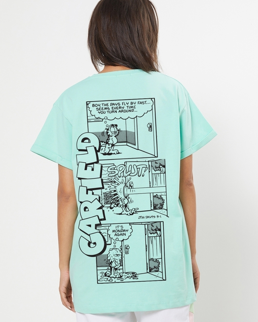 Buy Women's Green It's Monday Again Graphic Printed Boyfriend T-shirt ...