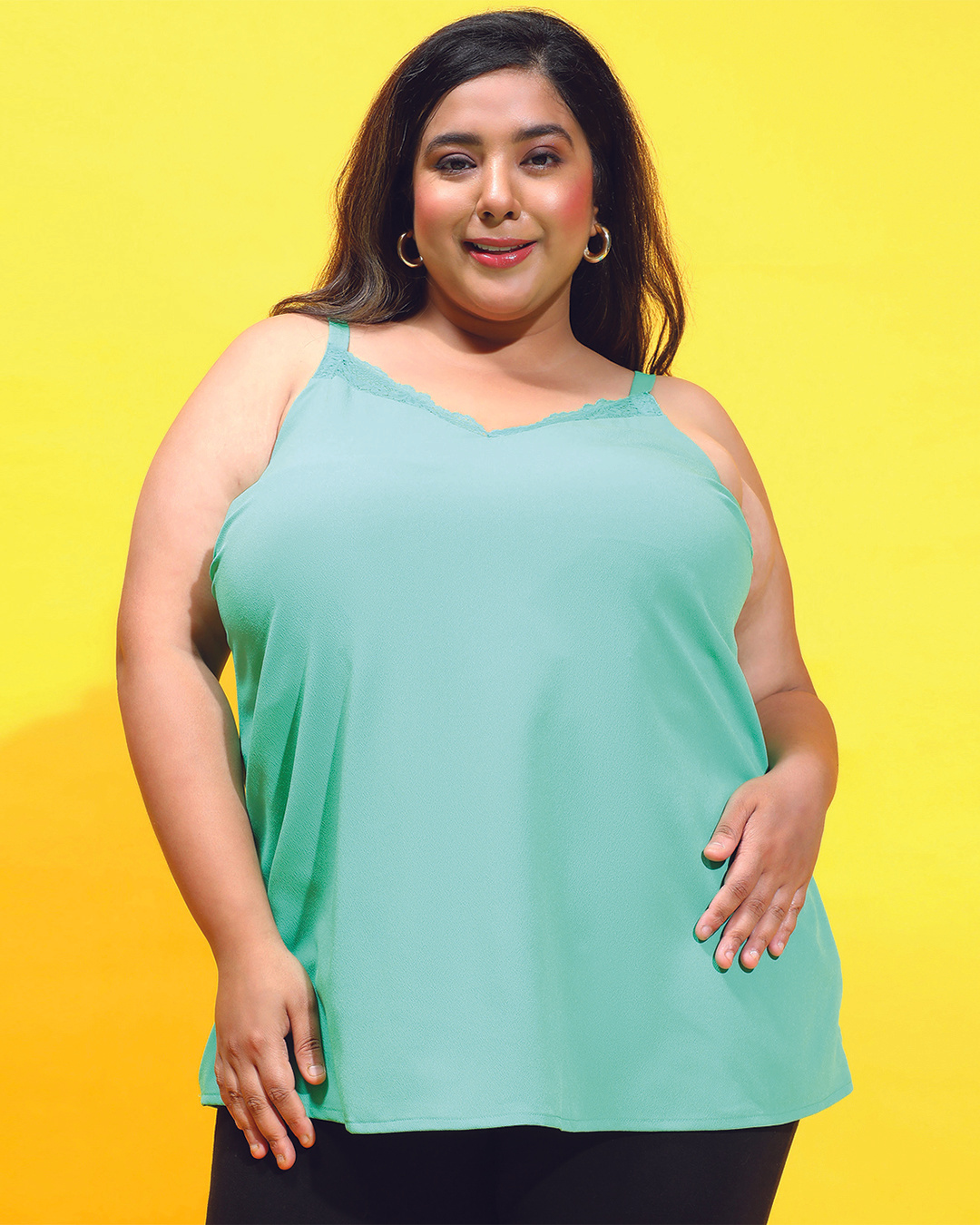 Buy Women's Green Lace Detailed Strappy Top Online at Bewakoof