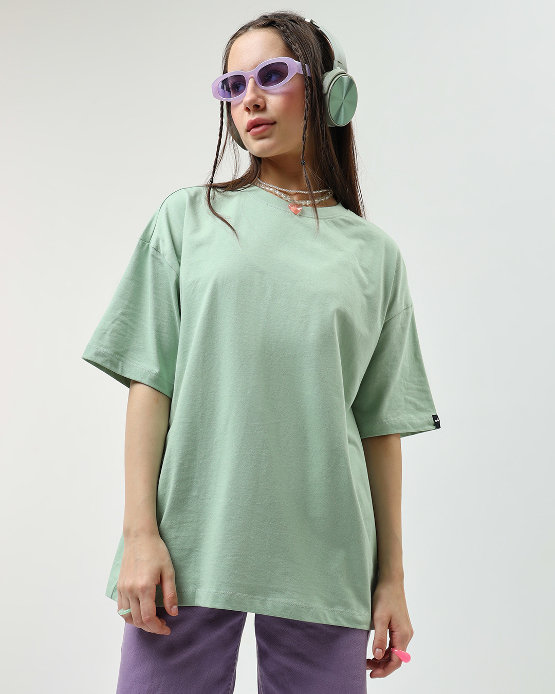 Buy Women's Green Oversized T-shirt Online at Bewakoof