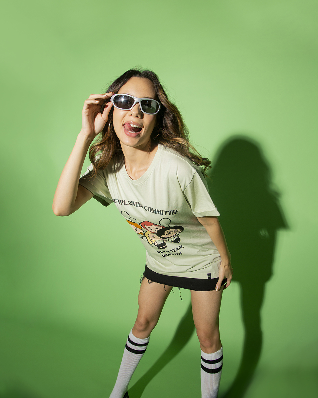 Buy Women's Green Party Planning Committee Graphic Printed Boyfriend T ...