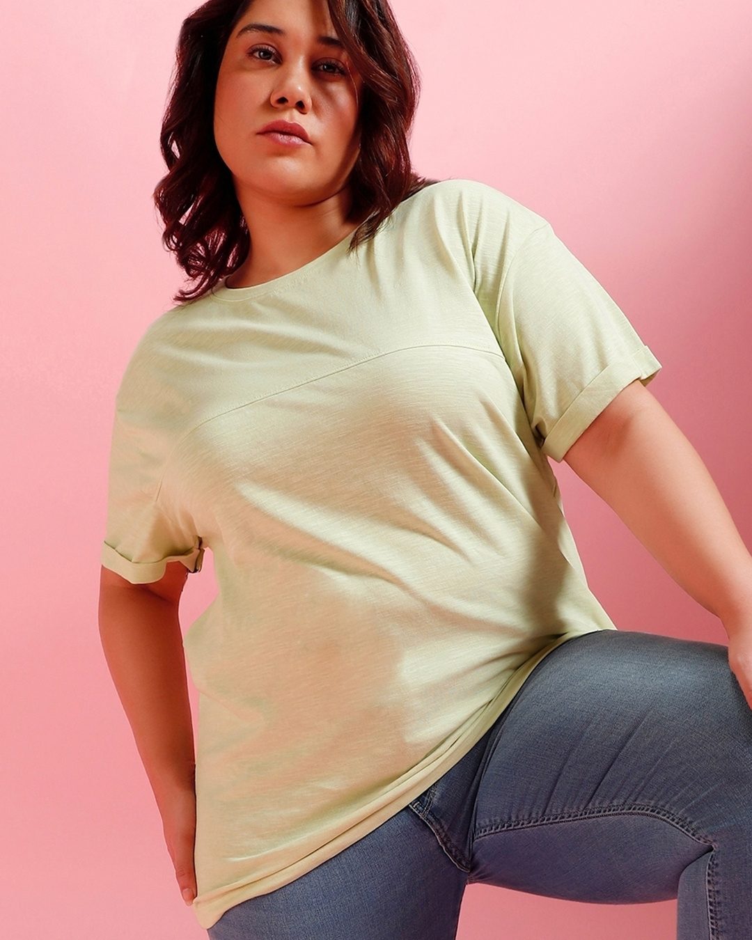 Buy Women's Green Plus Size Boyfriend T-shirt Online at Bewakoof