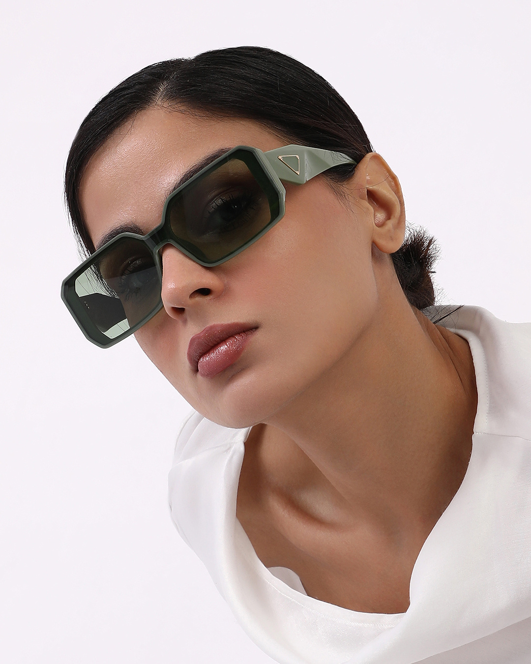 Buy Women's Green Rectangle Polarised Lens Sunglasses Online in India ...
