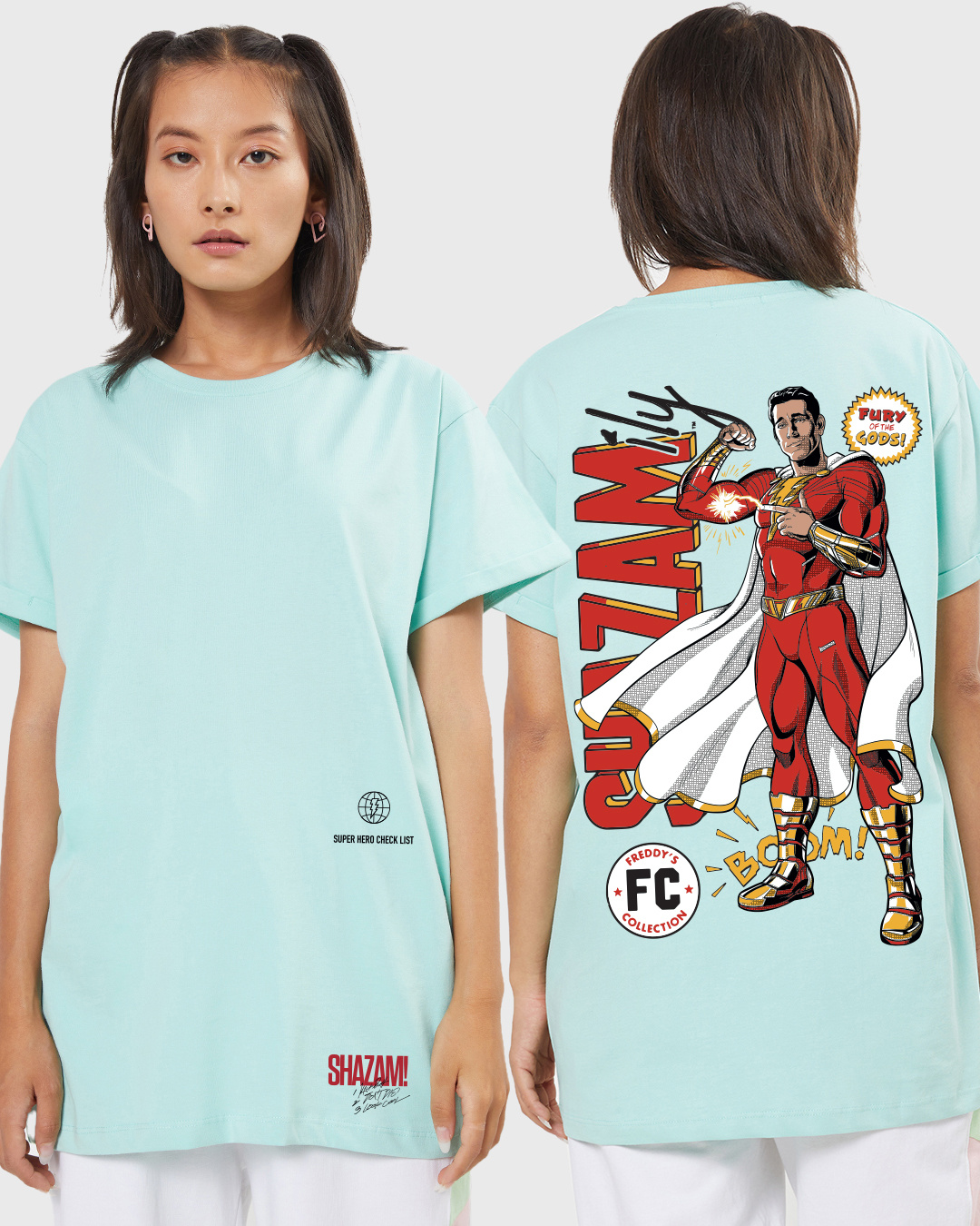 Buy Women's Green Shazam Power Graphic Printed Boyfriend T-shirt Online ...