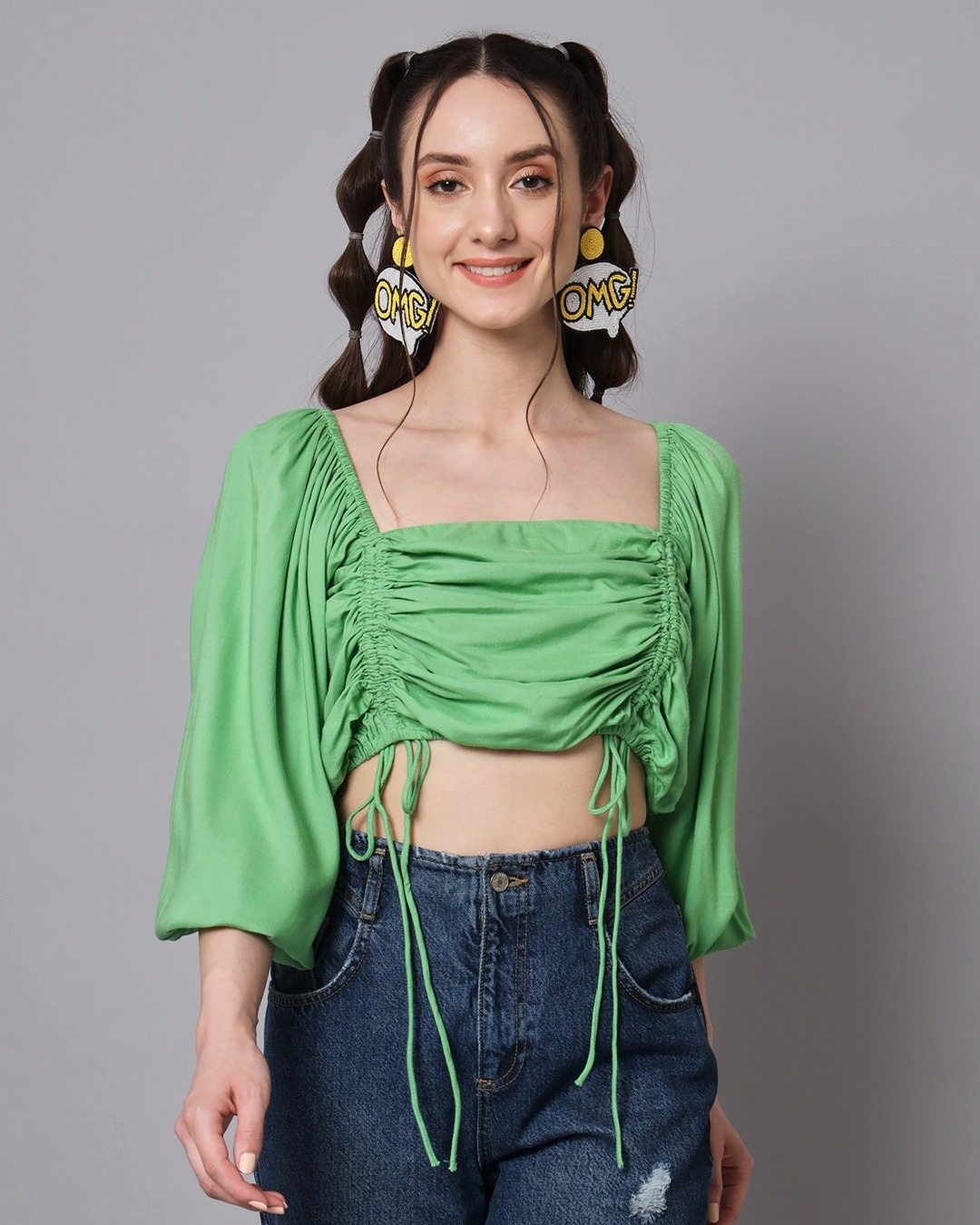 Buy Women's Green Short Top Online at Bewakoof
